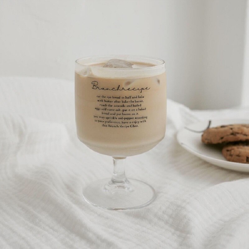 Ins Letters Glass Wine Cocktail Cups Dessert Ice C... – Grandado