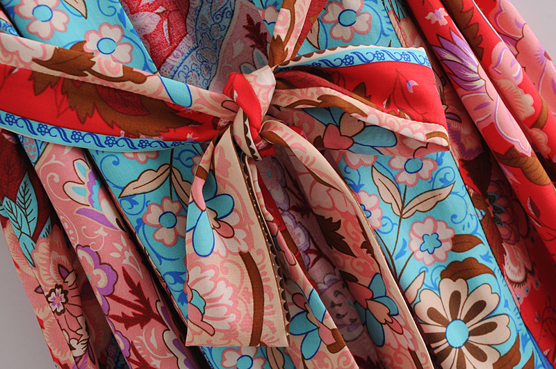 Boho Queens Women Red Floral Print Sashes Bohemian... – Grandado