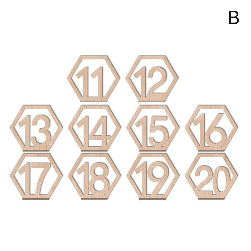 1-20 Nummers Houten Borden Wedding Hexagon Tafel N... – Vicedeal