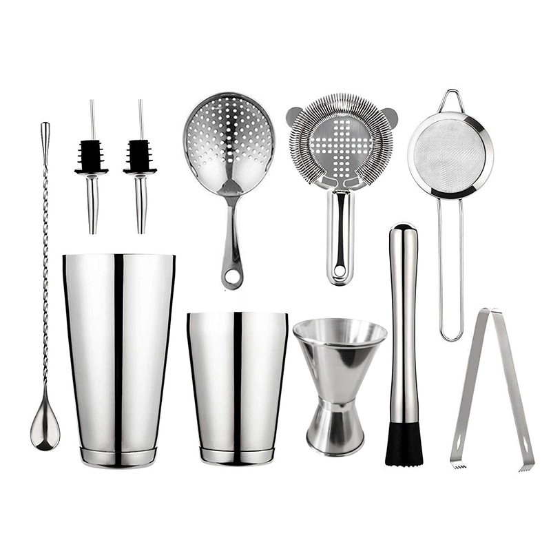 11 st cocktail shaker bar set rostfritt stål barte... – Grandado