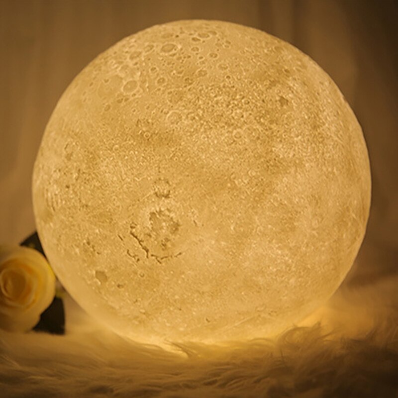 3D Print Rechargeable Moon Lamp LED Night Light To... – Vicedeal