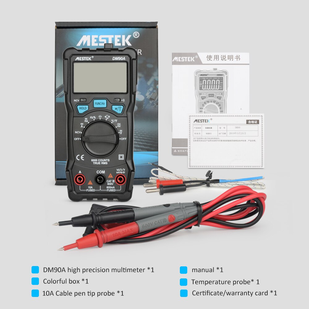 MESTEK AC DC Multimeter True RMS High Precision Mu... – Grandado