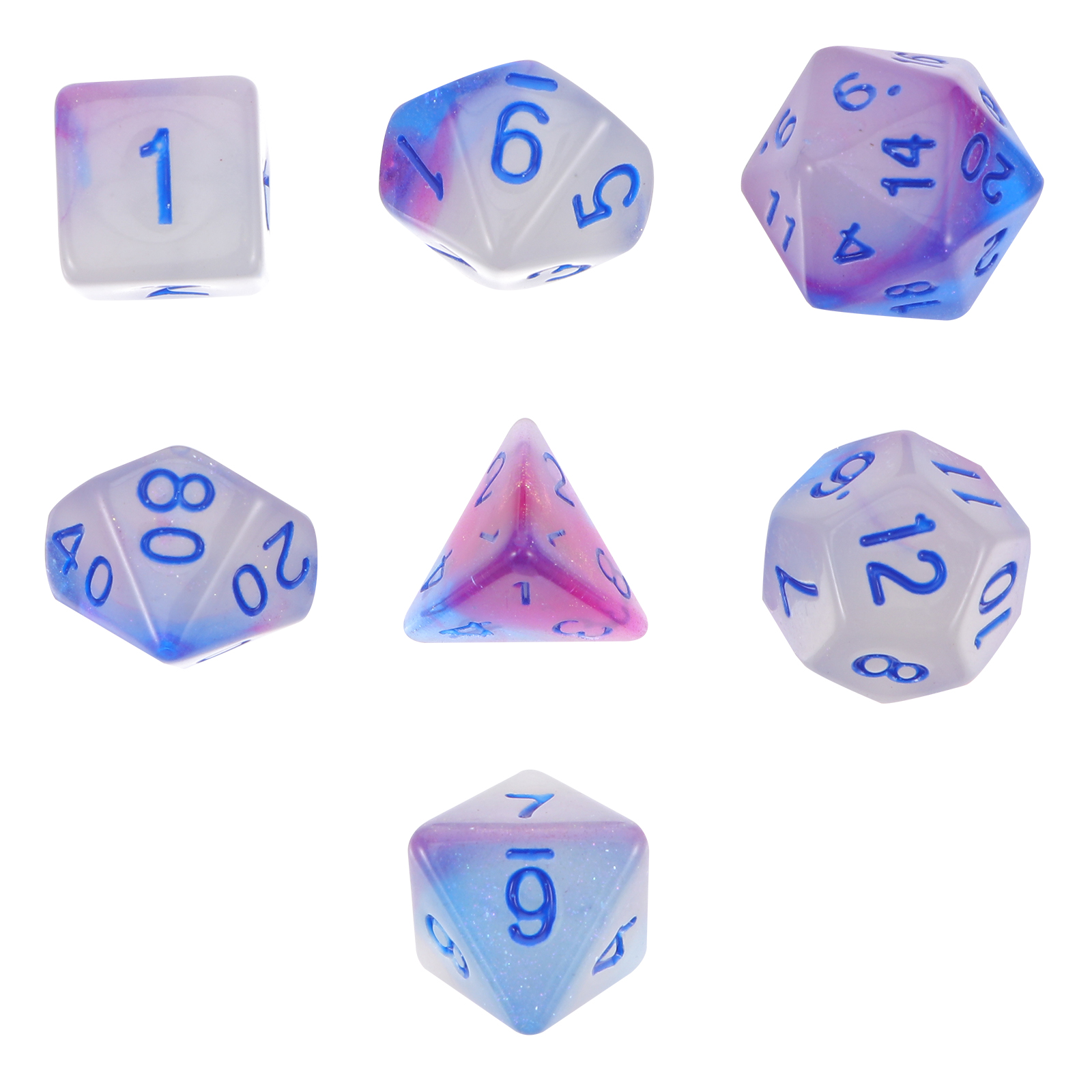 1 Set 7 Pcs Luminous Dice Polyhedral Dice Number T... – Vicedeal