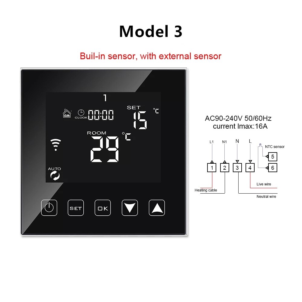 Wifi Slimme Thermostaat 16A Elektrische Vloerverwa... – Grandado