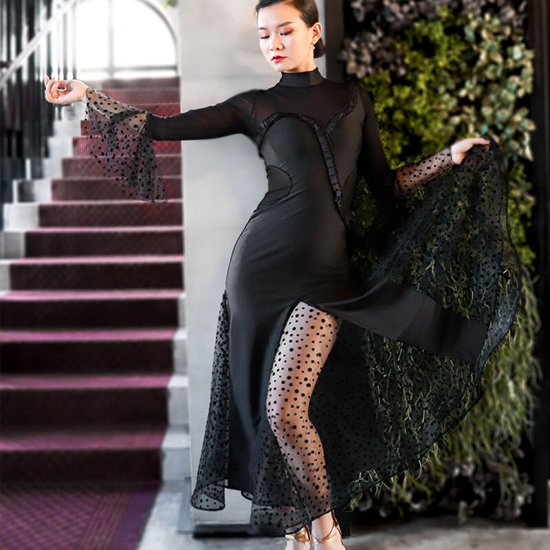 Sexy lace see through ballroom dance dress for wom... – Vicedeal