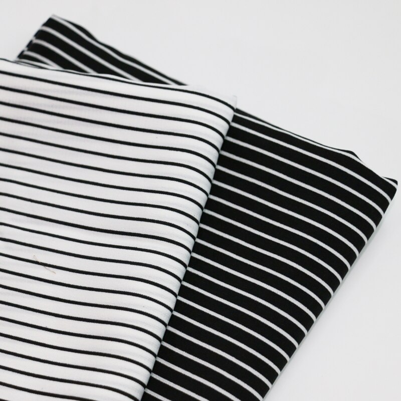 100 Cm * 148 Cm Zwart En Wit Streep Chiffon Stof Z... – Vicedeal