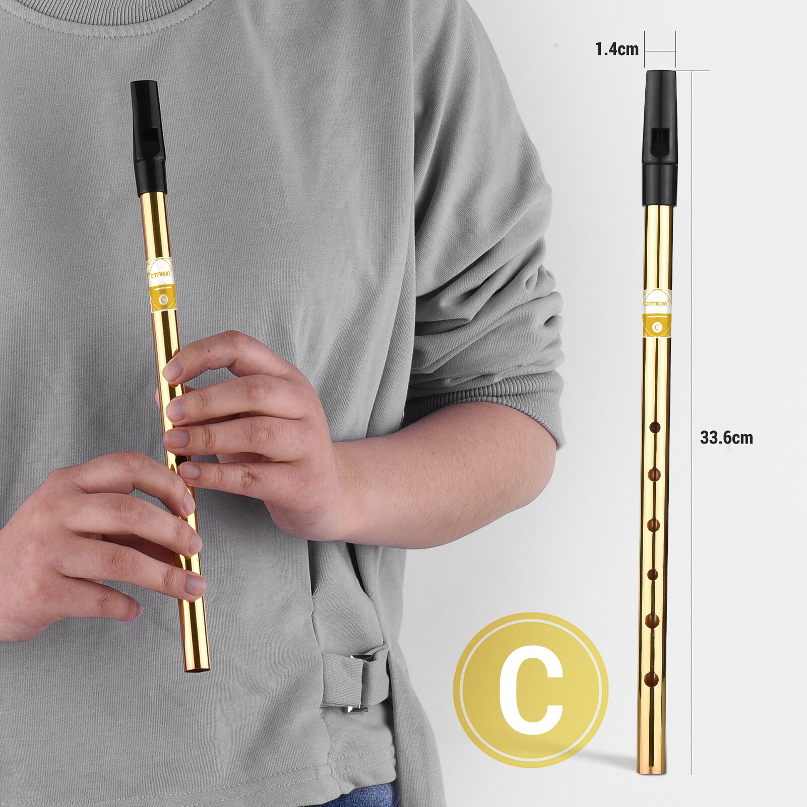 Irish Whistle Flute Key of C 6 Holes Flute Wind Mu... – Grandado