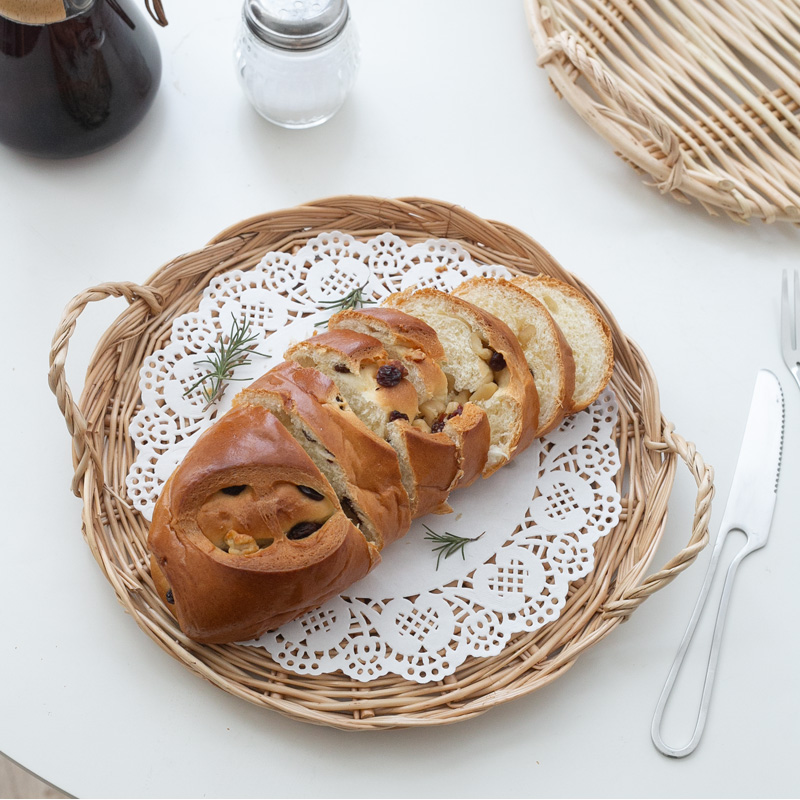 Japanse Stijl Dessert Plaat Rotan Weven Brood Frui... – Grandado