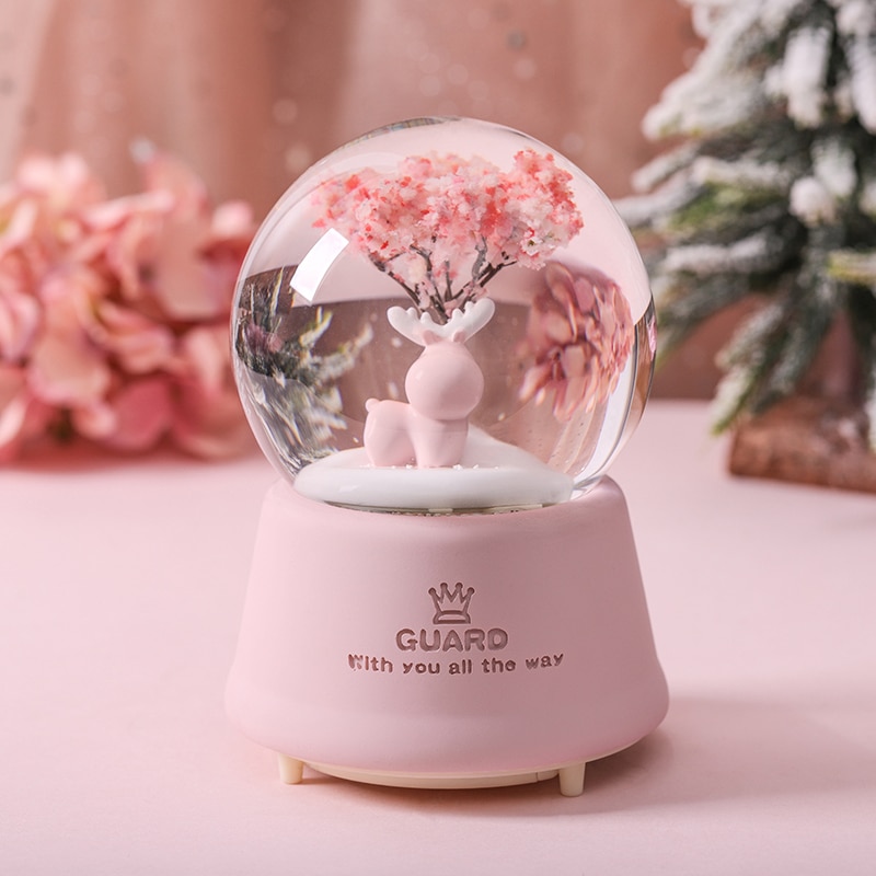 Crystal Ball Cute LED Lamp Spin Music Box deer Sno... – Vicedeal