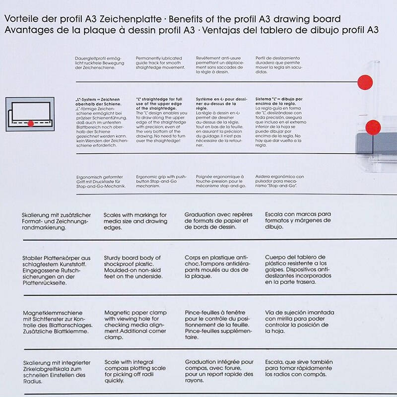 A3 Drawing Table Technical Board with Drawing Head... – Grandado