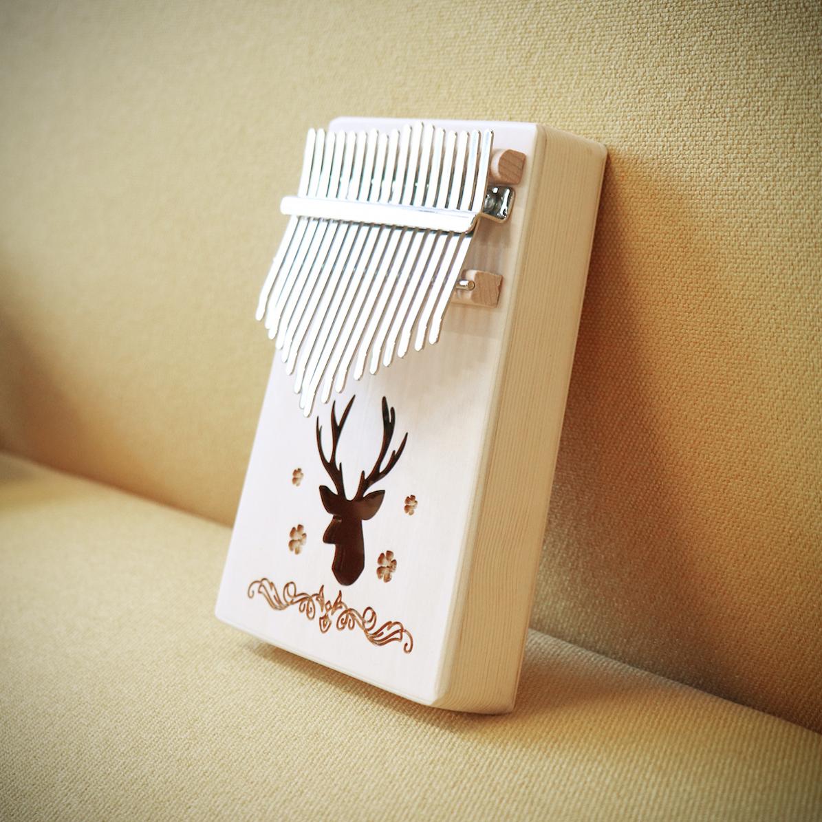 17 Key Portable Kalimba Spruce Elk Sound Hole Thum... – Grandado