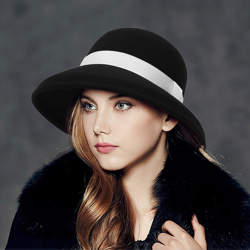 Women's French Retro Wool Fedoras Hat Ladies Dome ... – Vicedeal