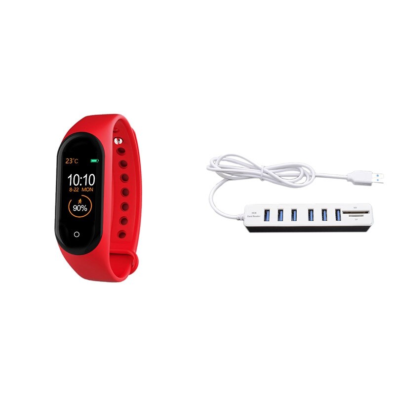 M4 Clever Band Armbinde rot & USB Hub 2,0 Multi US... – Grandado