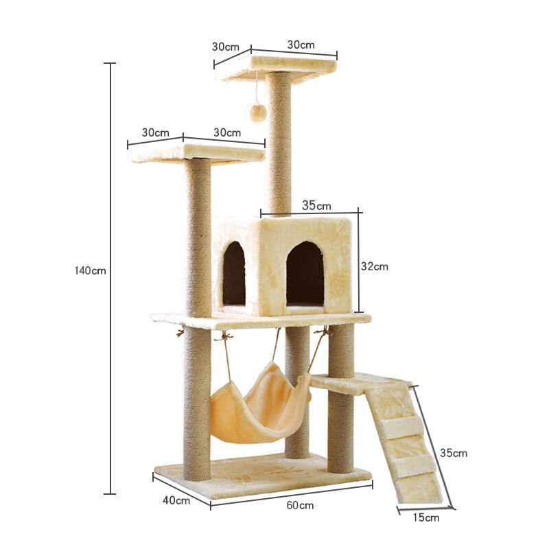 Torre para gatos multinível, torre com andares de ... – Vicedeal