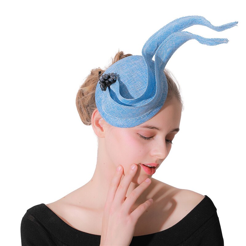 Fascinators hat ladies prom light blue unique shap... – Grandado