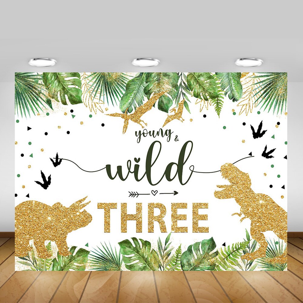 Three Wild Safari Birthday Party Backdrop Woodland... – Vicedeal