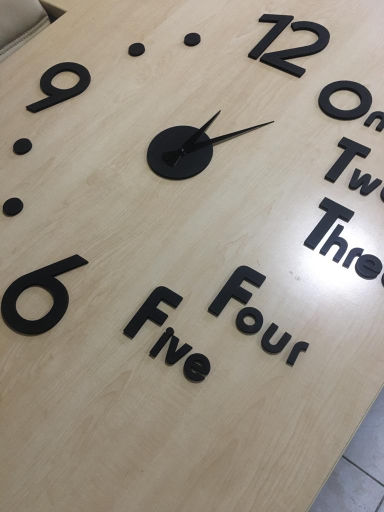 HLO Wooden 3d Wall Clock Written in English Modern... – Grandado