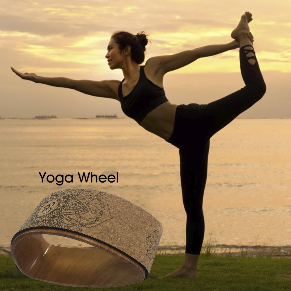 Yoga Wheel Bent Back Stretch Natural Cork Yoga Whe... – Grandado