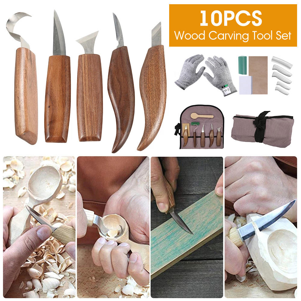 10/12pcs Wood Carving Spoon Tool Chip Hook Set Kit... – Vicedeal