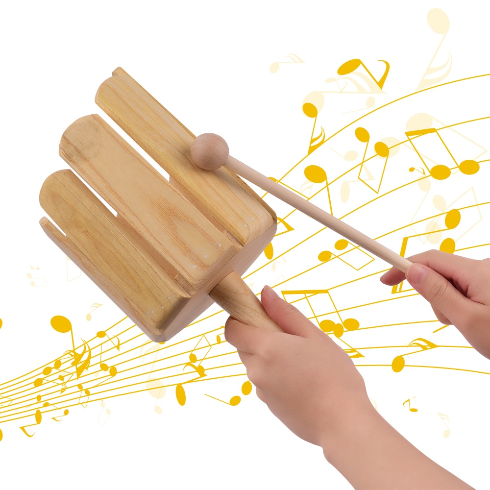 Wooden Sounder Wood Guiro with Stick Musical Toy P... – Grandado