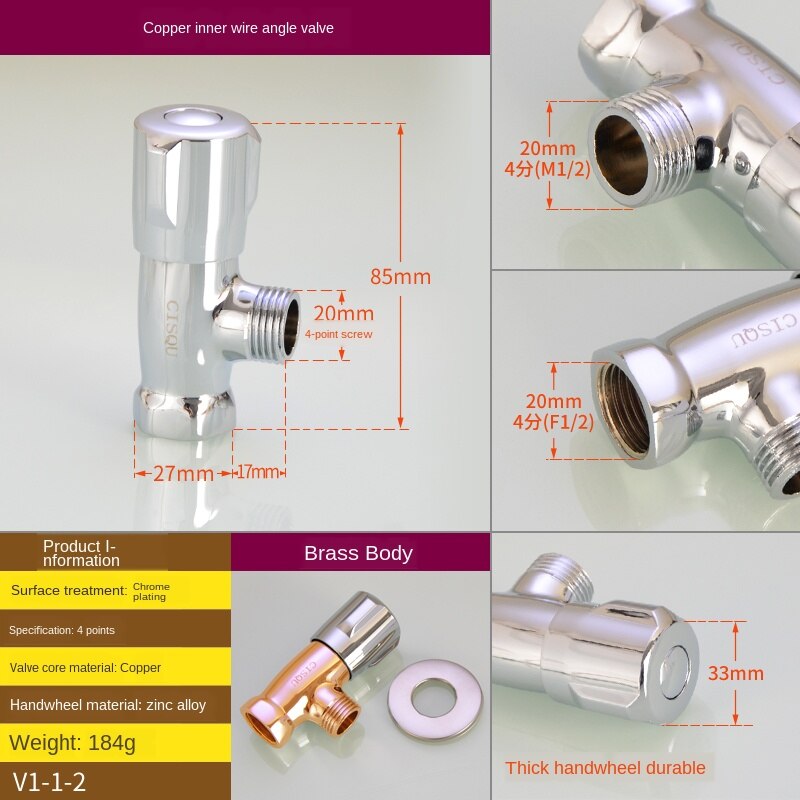 Válvula triangular de 4 puntos para calentador de ... – Grandado