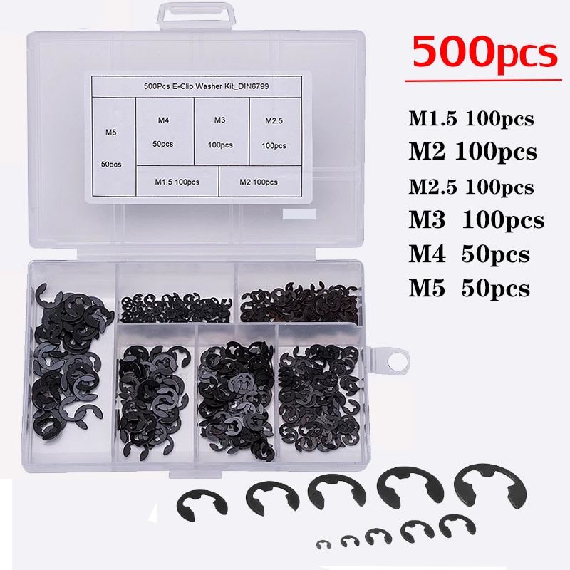 500Pcs/set M1.5-M5 Mix DIN6799 GB896 Sack Retainer... – Grandado