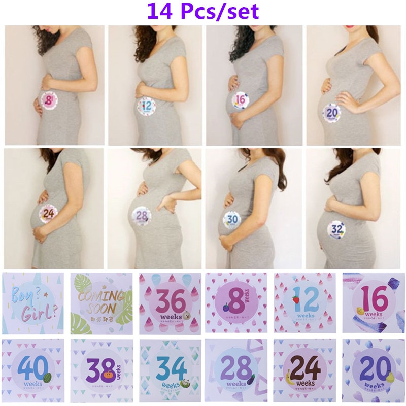 14 Pcs Pregnant Women Month Sticker Baby Photograp... – Grandado