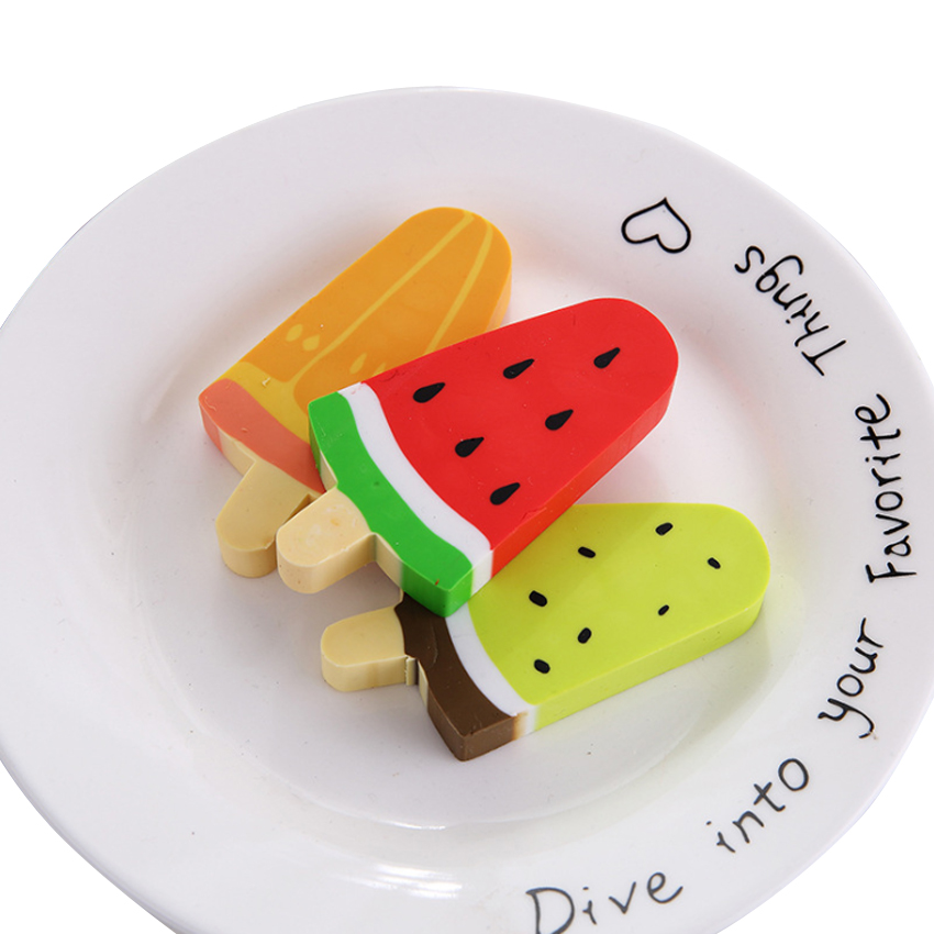 1pc/lot Kawaii Fruit Watermelon Kiwi Popsicle Rubb... – Grandado