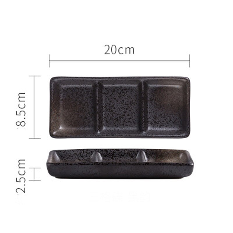 FANCITY Japanese style three grid plate ceramic pl... – Vicedeal