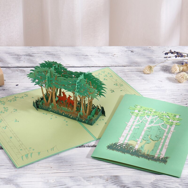 AIT Card DEER IN FOREST 3D Foldable Pop-Up Greetin... – Vicedeal