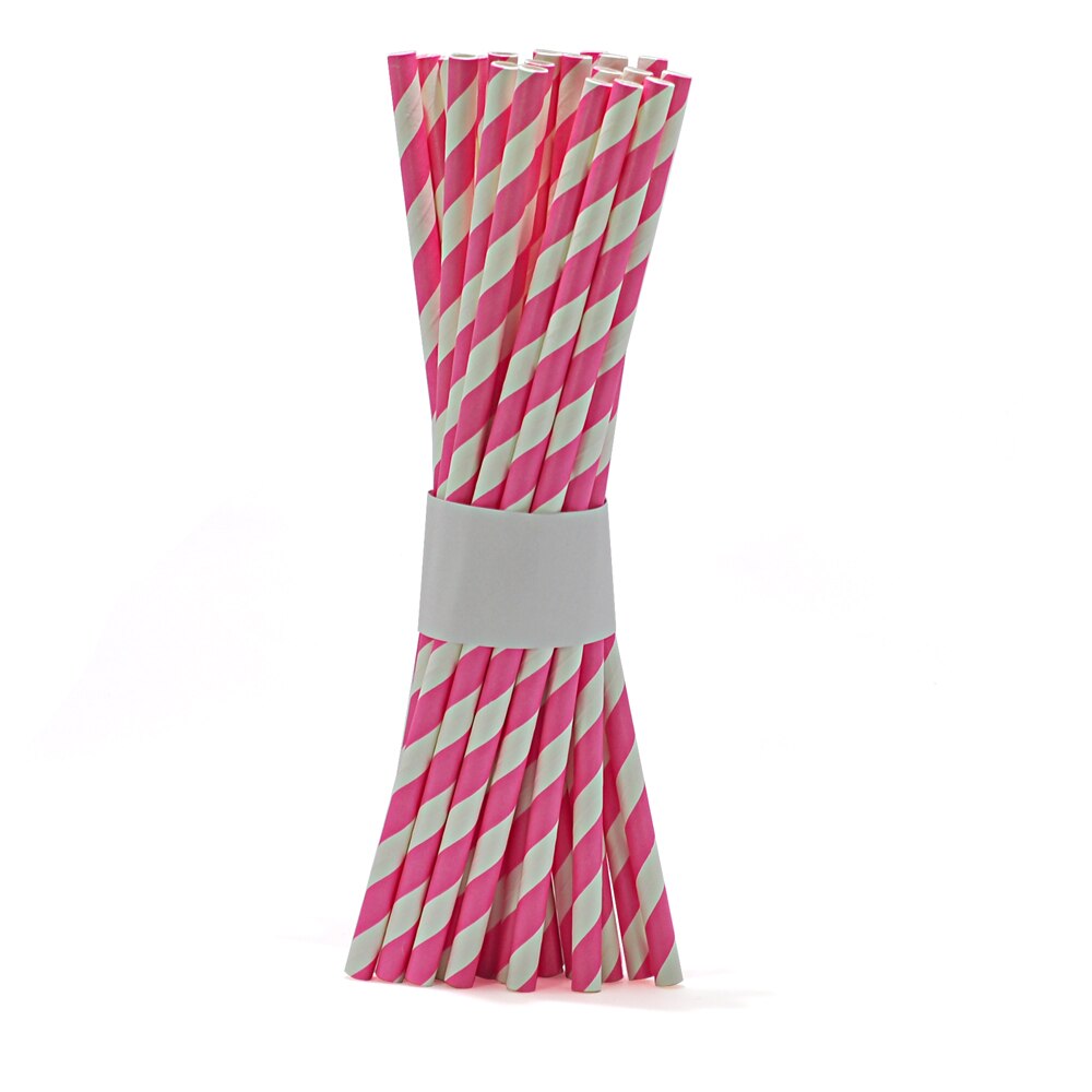 100pcs of biodegradable striped paper straws are i... – Grandado