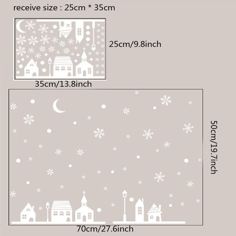 Snow Night Village Electrostatic sticker Window Gl... – Grandado