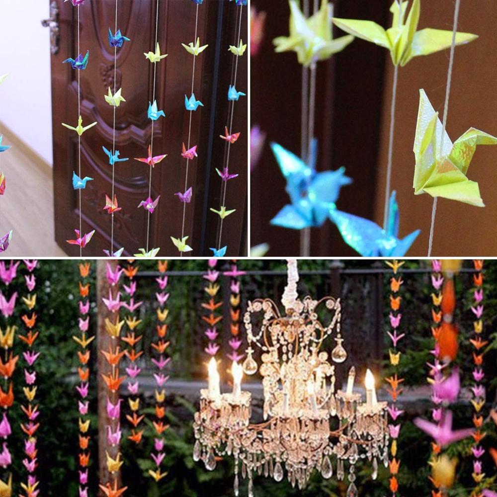 Fold 100PCS 10cm Origami Paper Crane Decor Glitter... – Grandado