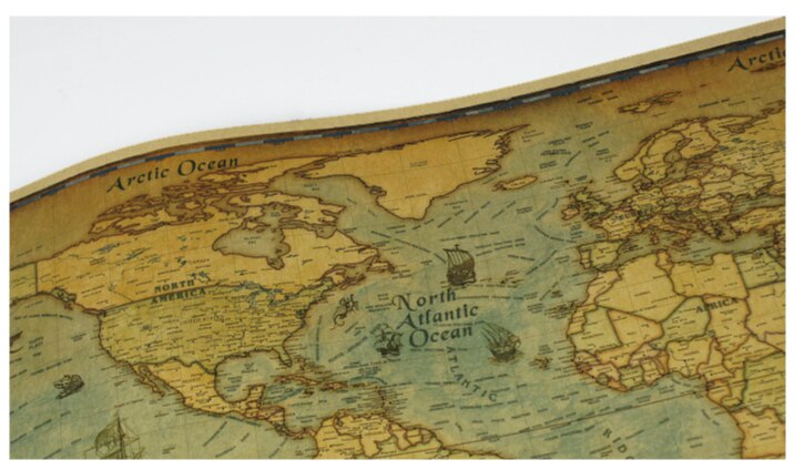Navigation world map Kraft Paper Paint Vintage Wal... – Grandado