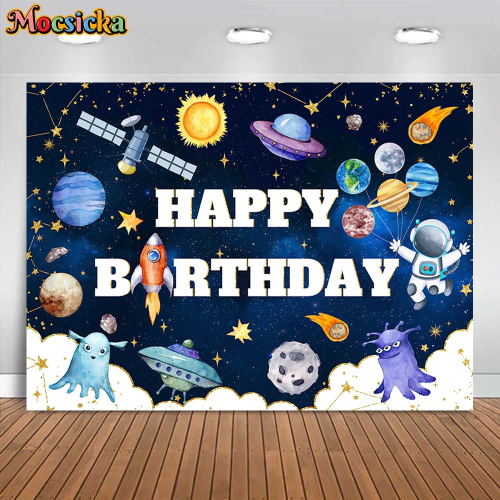 Mocsicka Space Birthday Background Spacecraft Plan... – Grandado