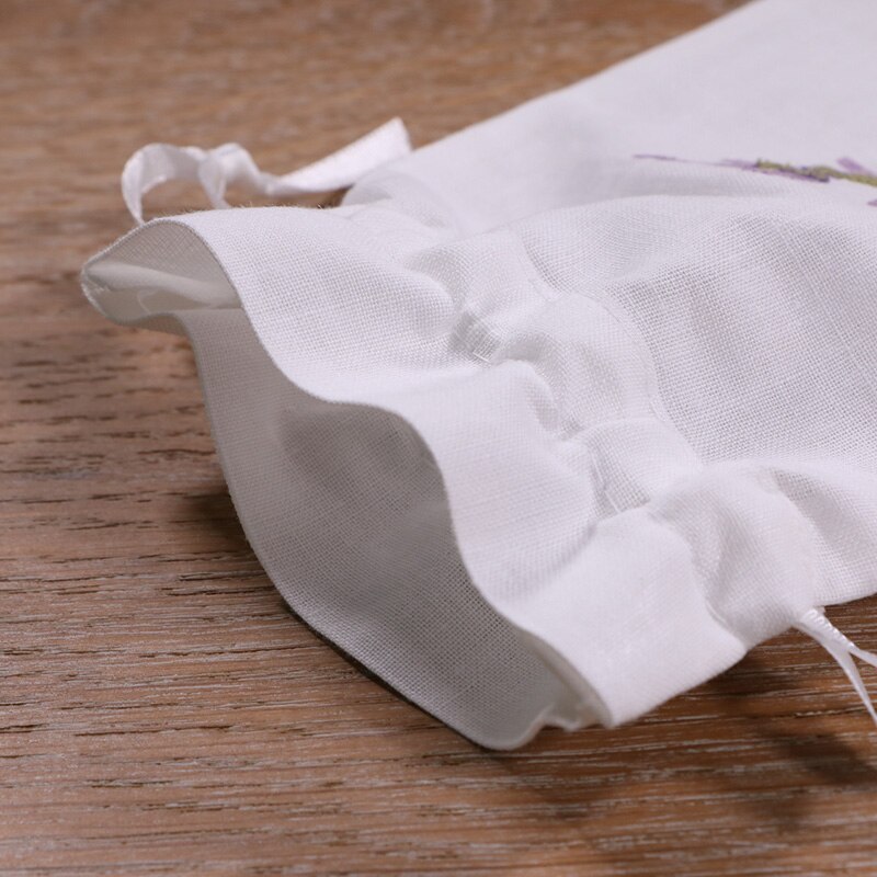 B002 : 12 pieces white ramie/cotton drawstring emb... – Grandado
