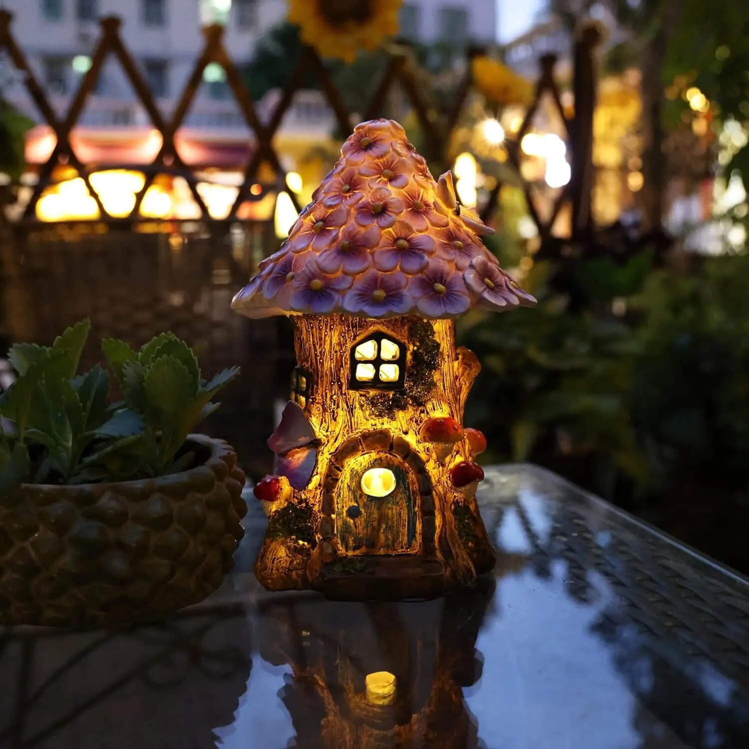 Fairy Garden House Solar Outdoor Statue, Light Up ... – Grandado