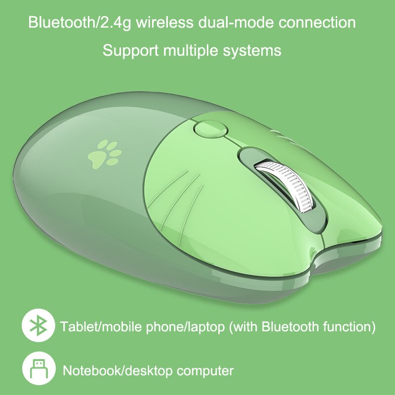 Dual Mode Mouse 2 4g Wireless Mouse Bluetooth Mous Grandado