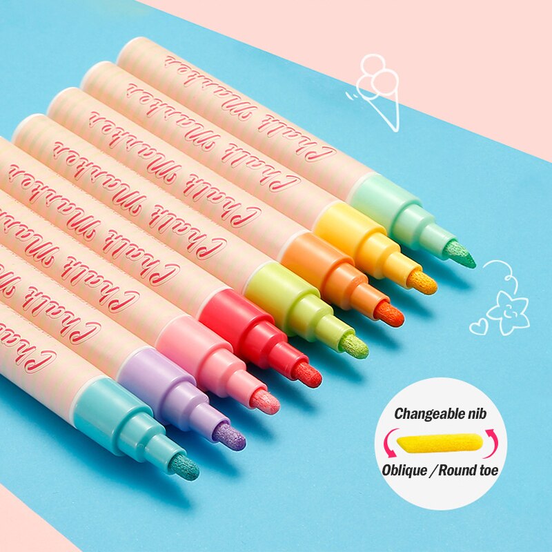 8 Color 1/3/6/10mm Macaron Liquid Chalk Set for Ki... – Grandado