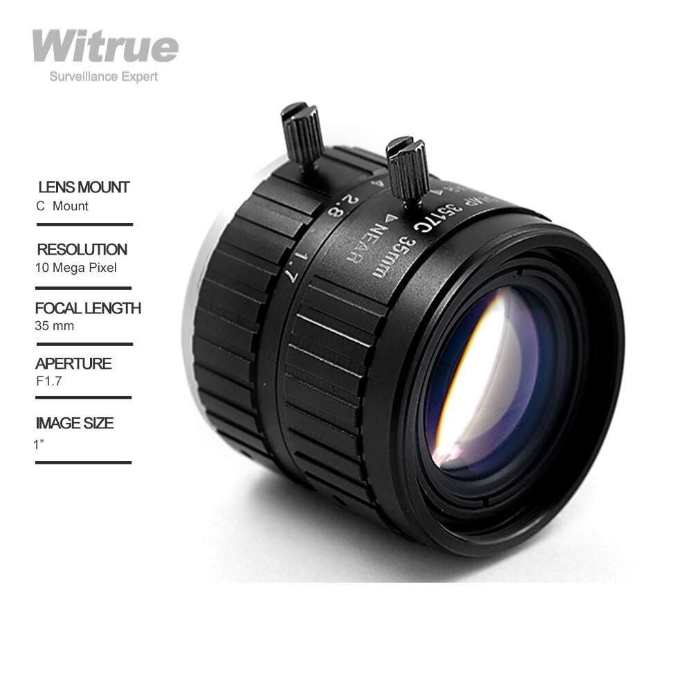 HD CCTV Lens 10 Megapixels 35mm F1.7 C Mount 1&quo... – Grandado