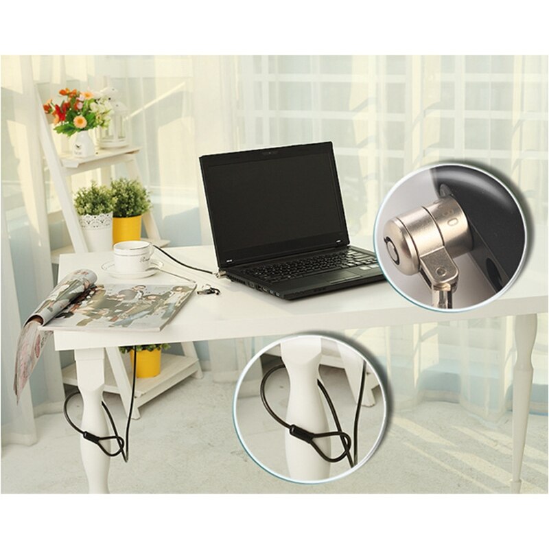 Laptop Key Lock Security Cable Lock 2M Bold Extend... – Grandado