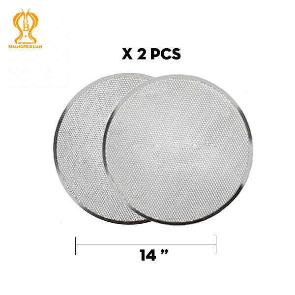 6 Om 22 Inch Naadloze Aluminium Mesh Pizza Pan Bak... – Vicedeal