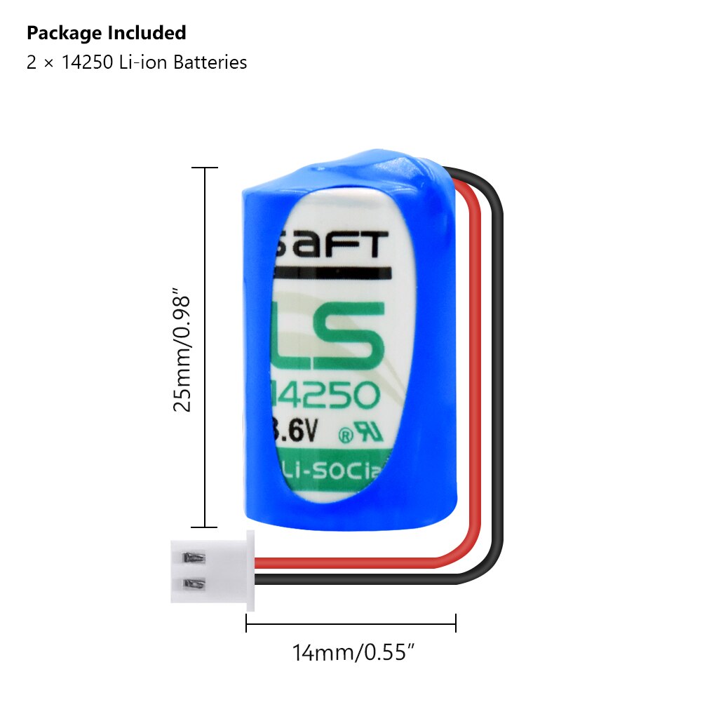 2 Stck 3,6 V LS-14250 1/2 AA 14250 1200mAh Li-SOCl... – Grandado