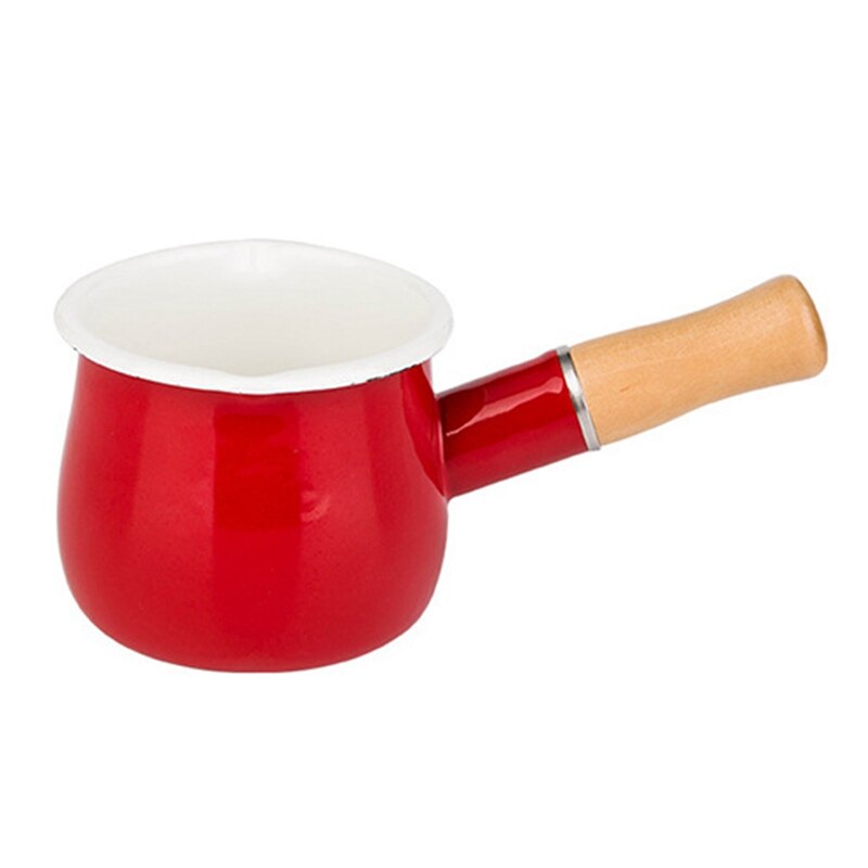 Enamel Milk Pot with Wooden Handle,Mini Milk&Coffe... – Grandado