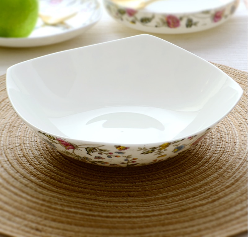 8 inch, real bone china flower deep salad bowl, ce... – Grandado