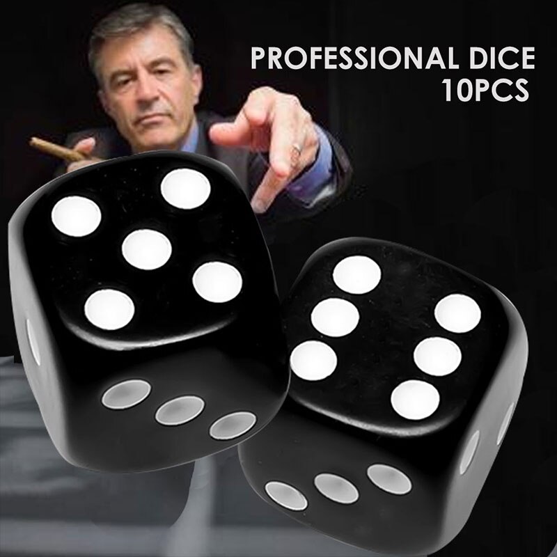 10pcs Black Dice Set Dices Rolling Dice Plastic Ga... – Grandado