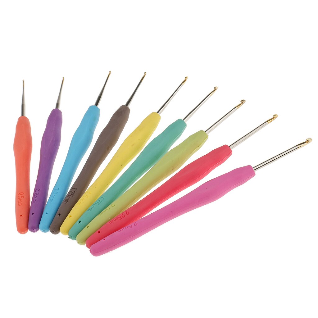 9Pcs Crochet Hooks Set Ergonomic Handle Extra Long... – Grandado