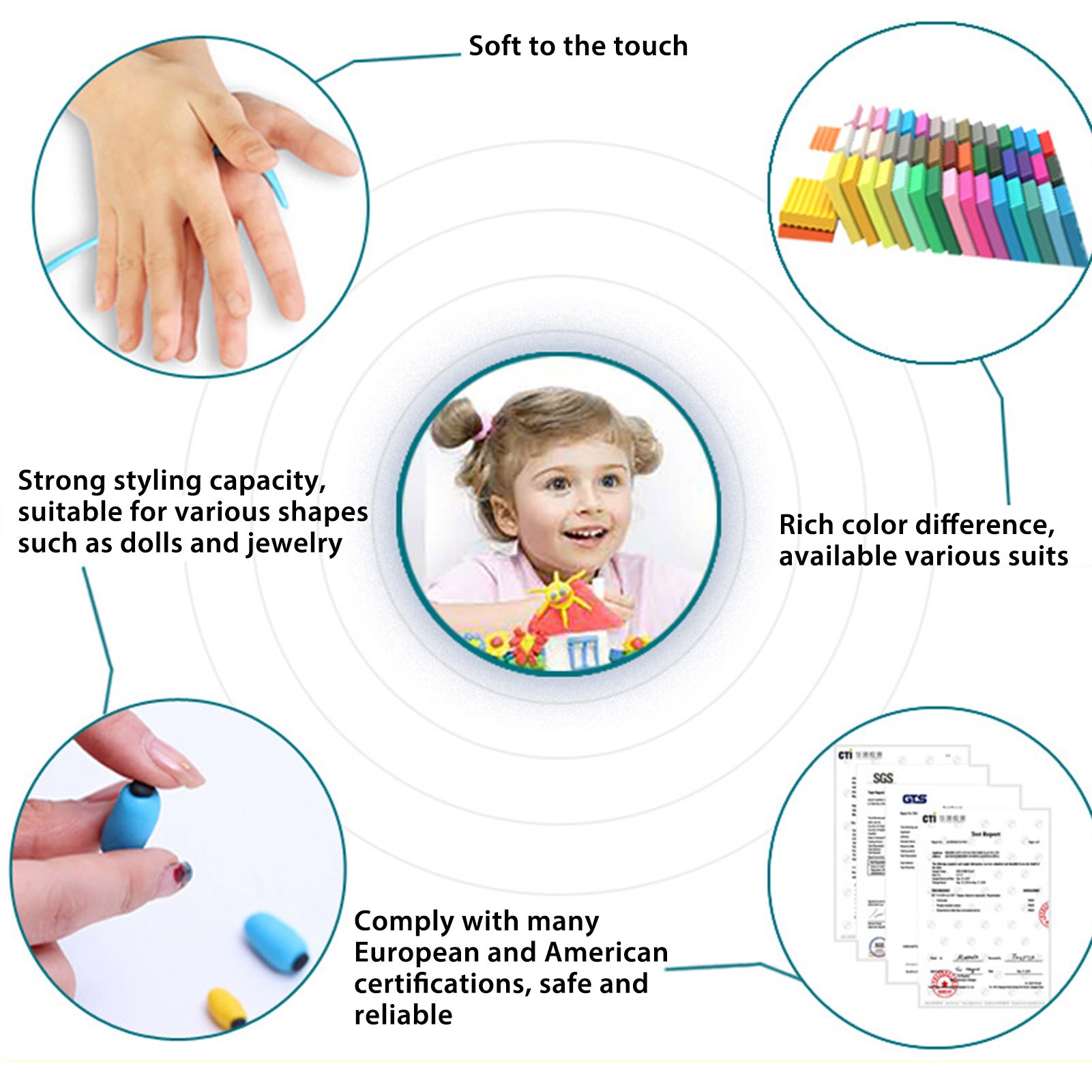 Polymer Clay Soft Colorful Block Oven Bake Modelin... – Grandado