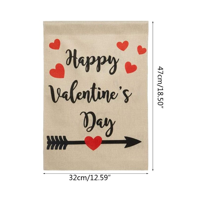Saint valentin jardin drapeau 12.5x18 ''Double fac... – Grandado