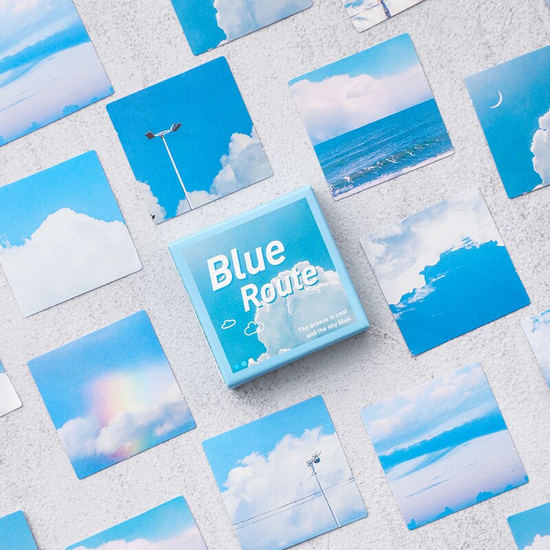 46Pcs/Box Scenery Blue Cloud Sticky Pattern Scrapb... – Grandado